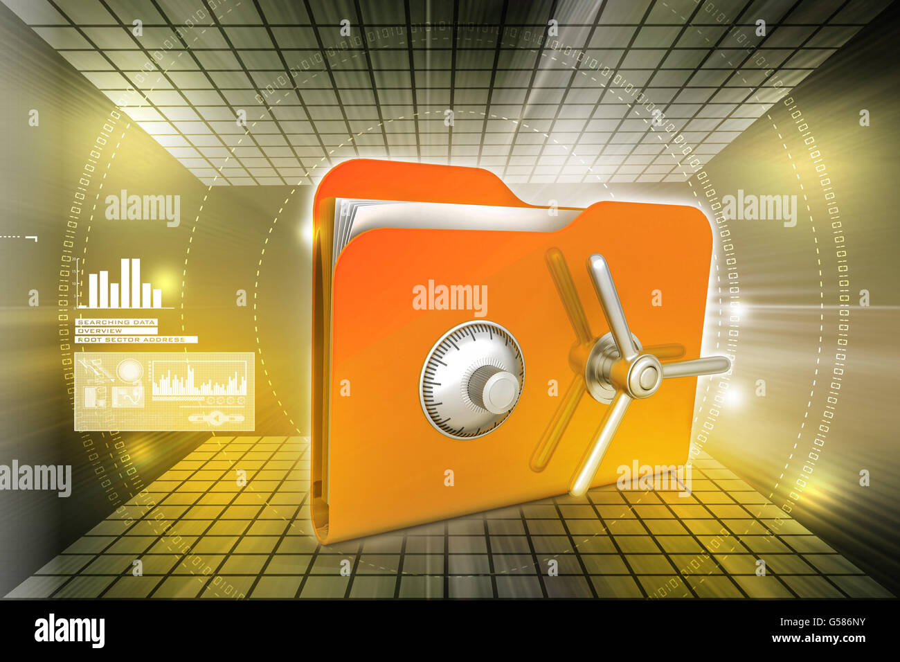 folder with safe lock Stock Photo - Alamy