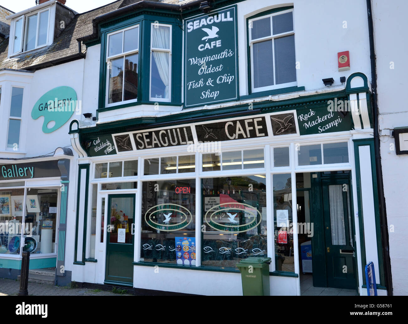 The Seagull Cafe, a traditional fish and chip shop in Weymouth, Dorset ...