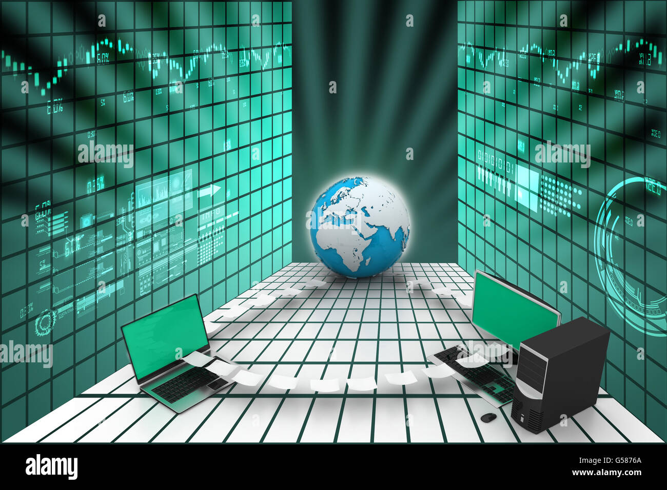 3d globe computer hi-res stock photography and images - Alamy