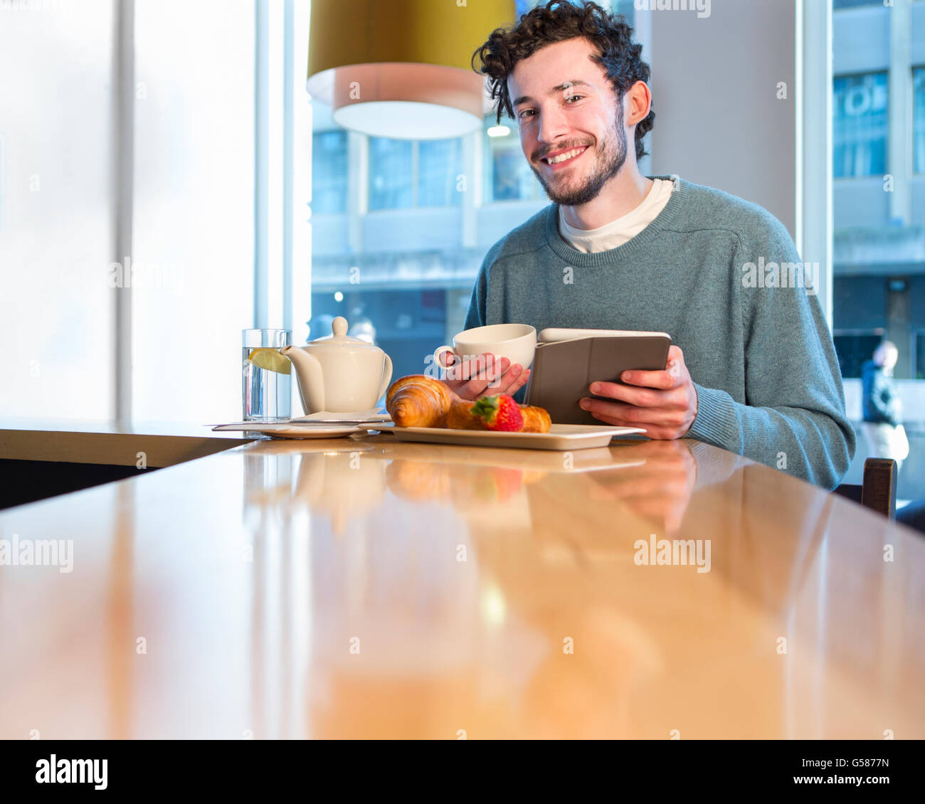 Attractive man breakfast hi-res stock photography and images - Alamy