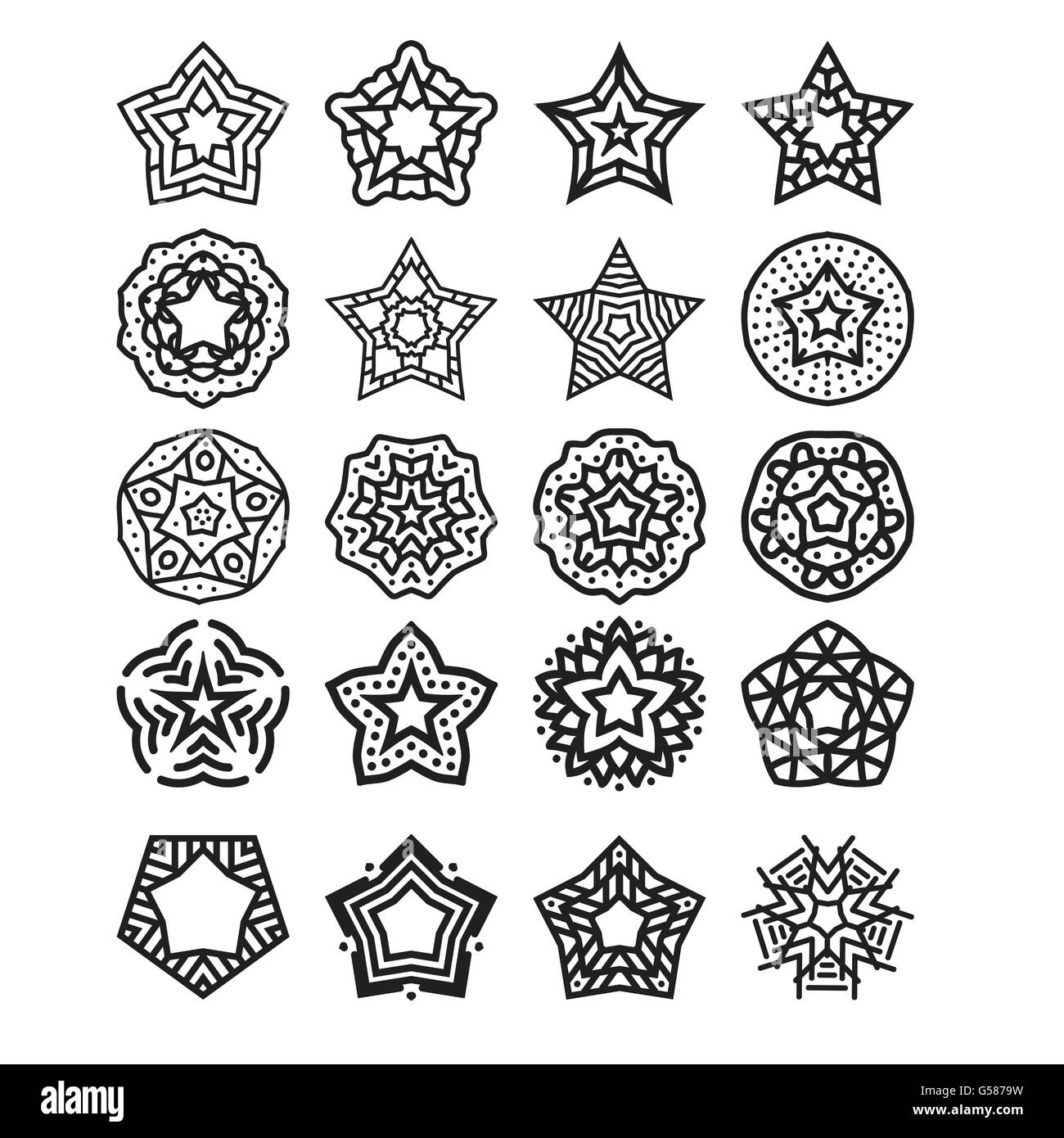 creative style star design set vector illustration Stock Vector Image ...