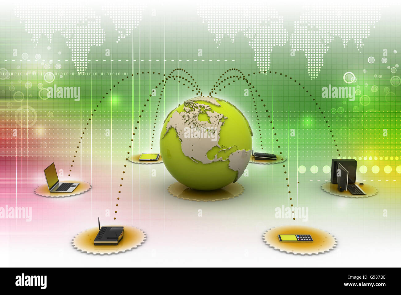 Digital networking globe hi-res stock photography and images - Alamy