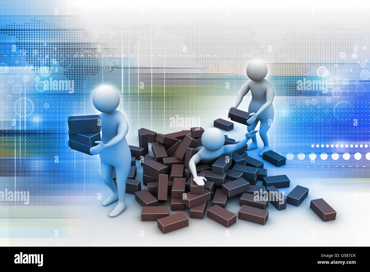 Man 3d helping hi-res stock photography and images - Alamy