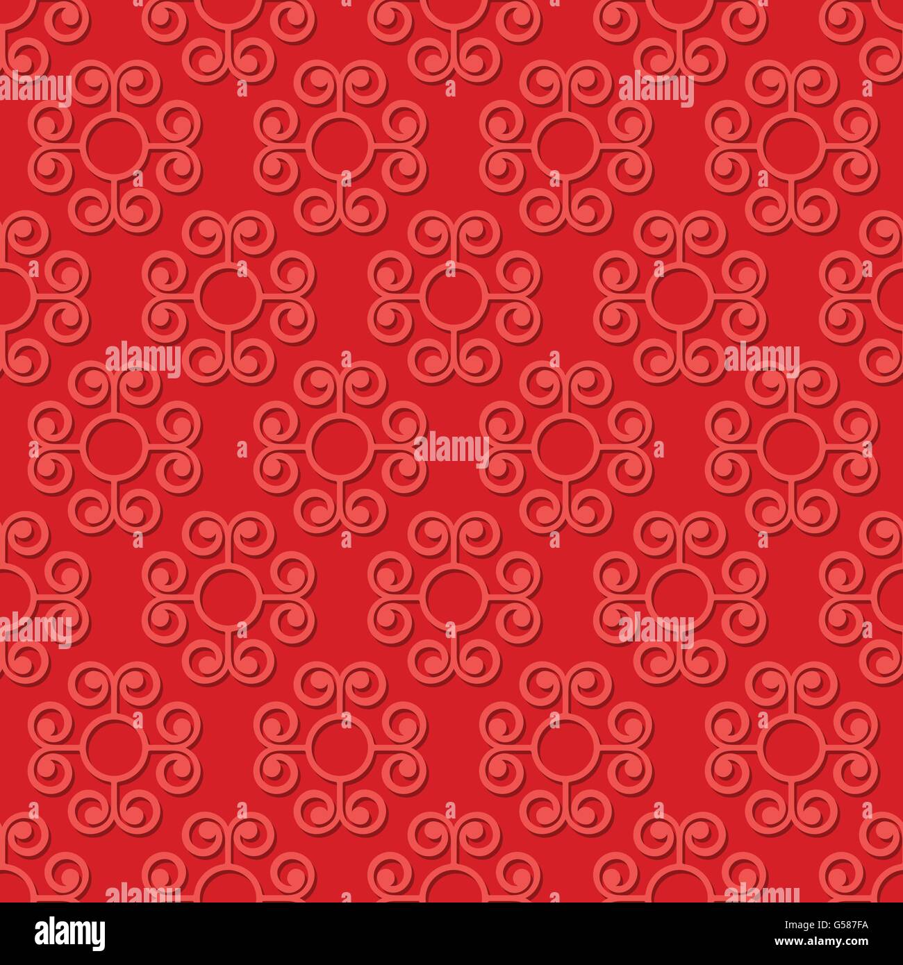 Abstract swirly red seamless pattern vector background Stock Vector ...