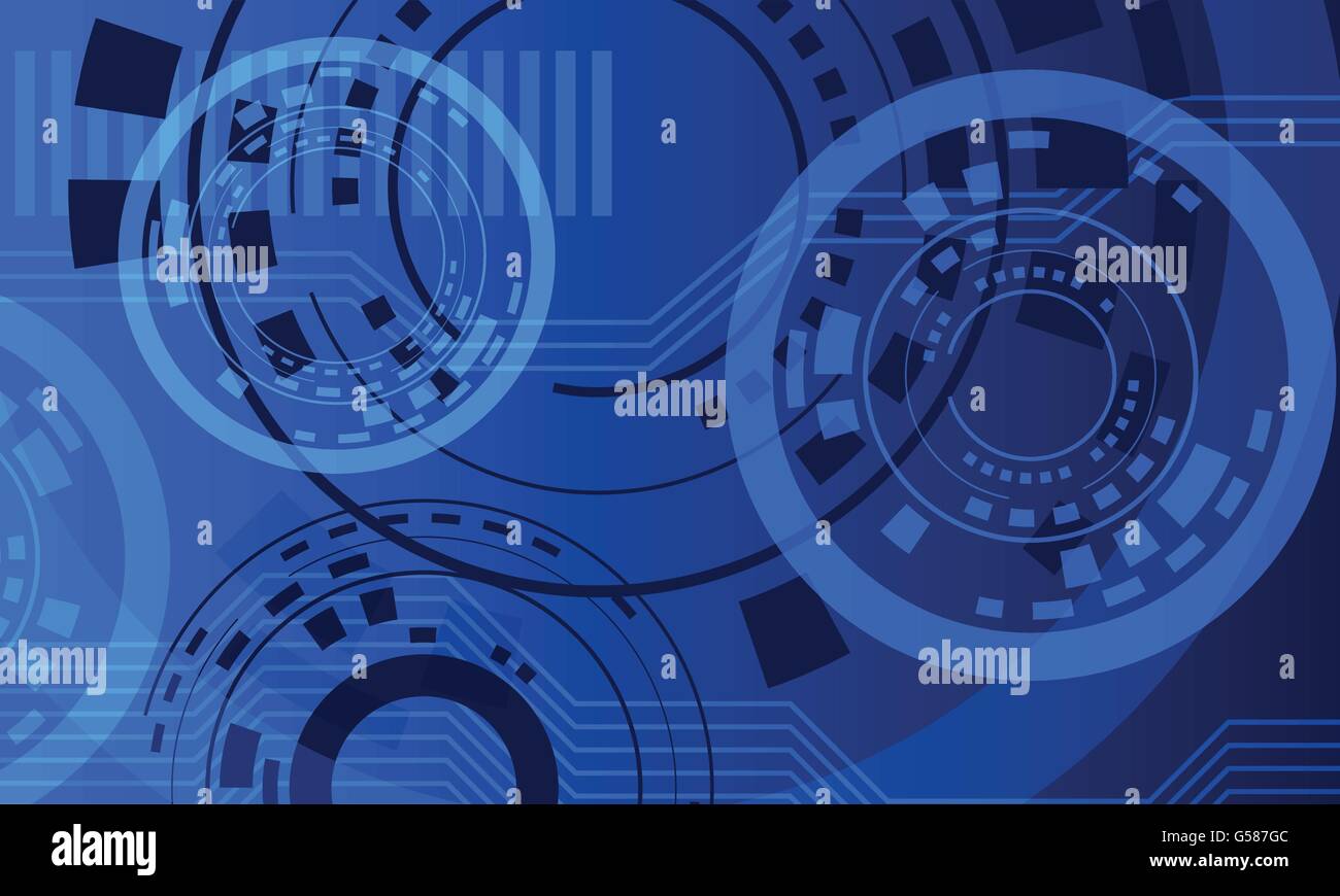 abstract circles technical blue dark vector background Stock Vector ...