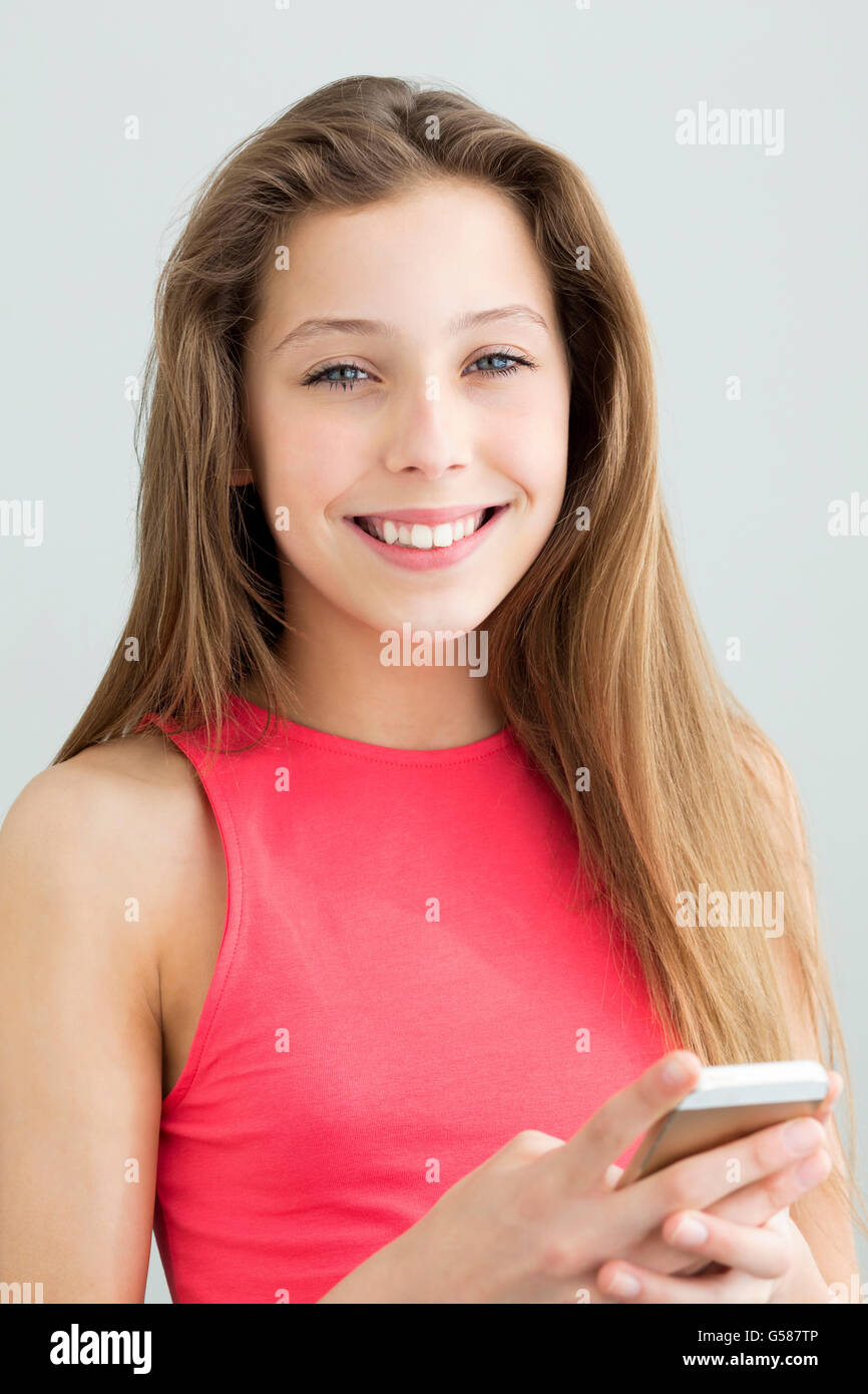 Beauty shot smiling teenage girl hi-res stock photography and images ...