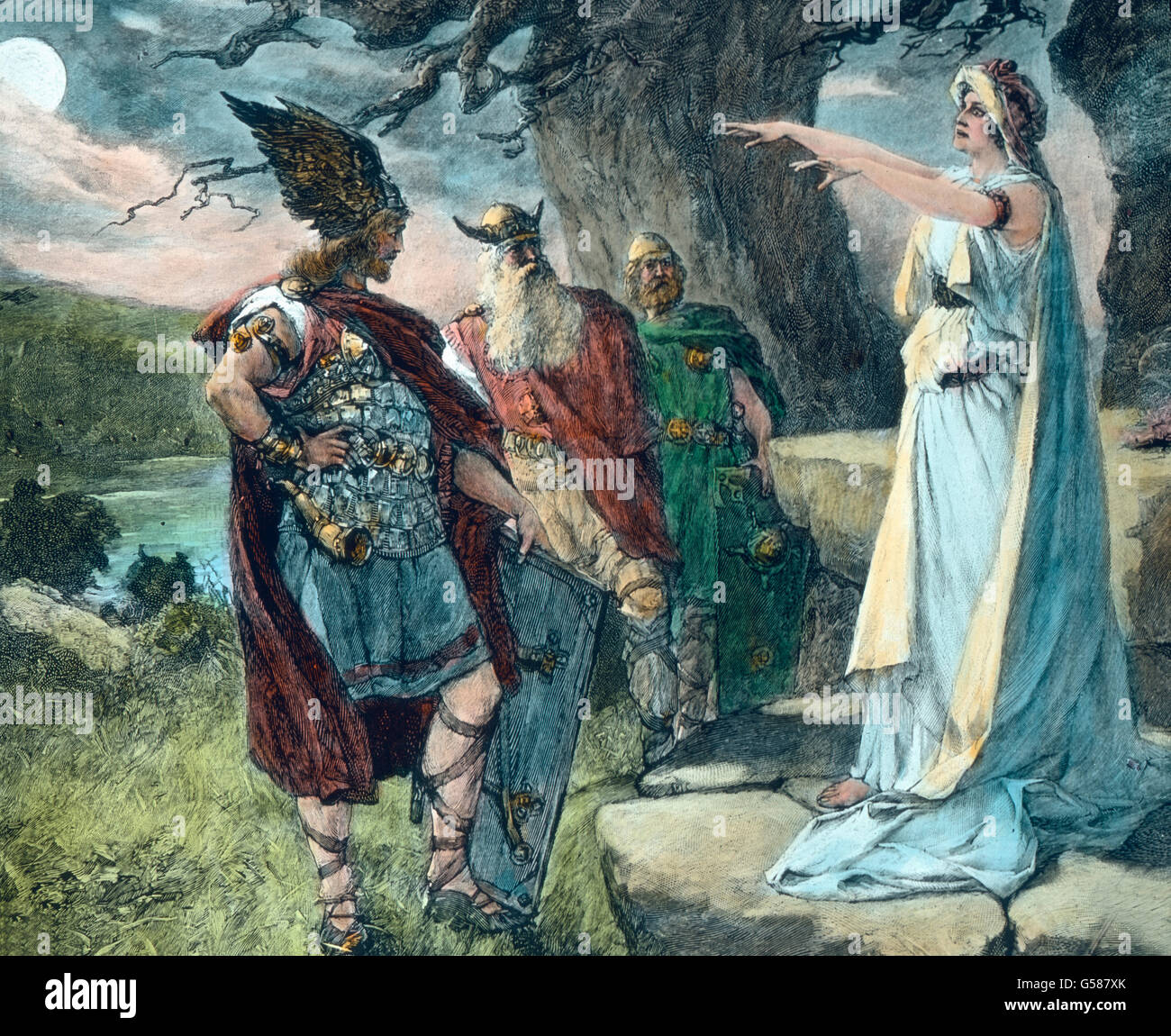 Arminius oder Hermann der Cherusker hört sich die Weissagungen einer ...