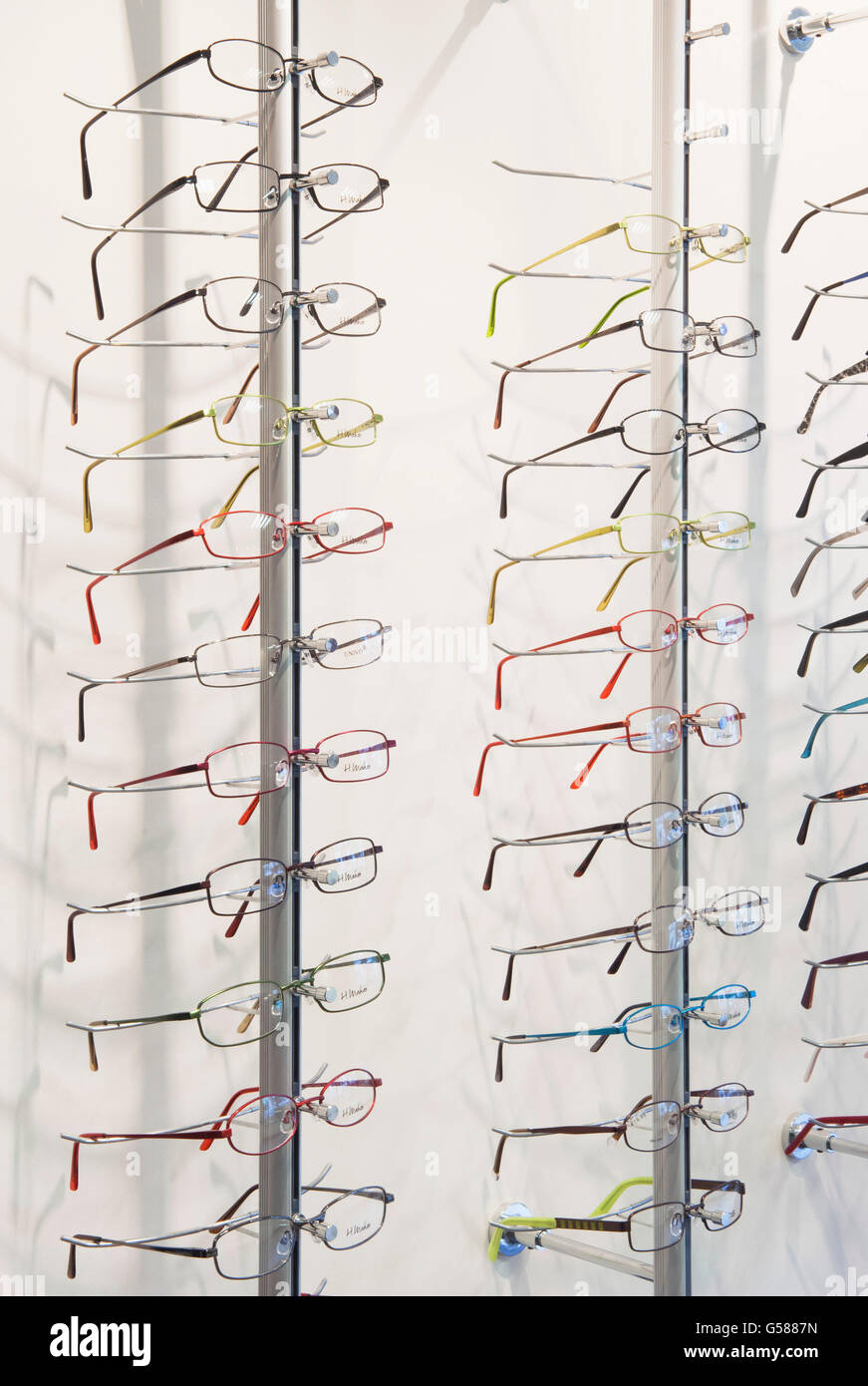 Display of glasses in a modern opticians Stock Photo - Alamy