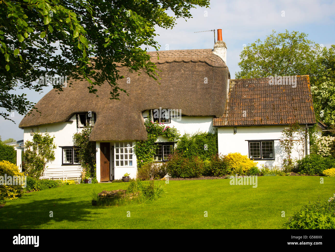 English cottage garden lawn hi-res stock photography and images - Alamy
