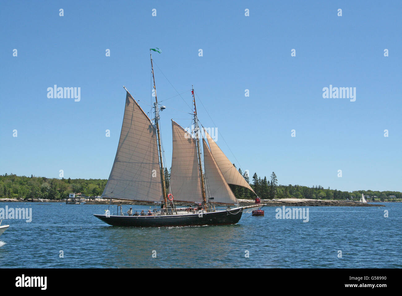Sailing boat in Full Sail Stock Photo - Alamy