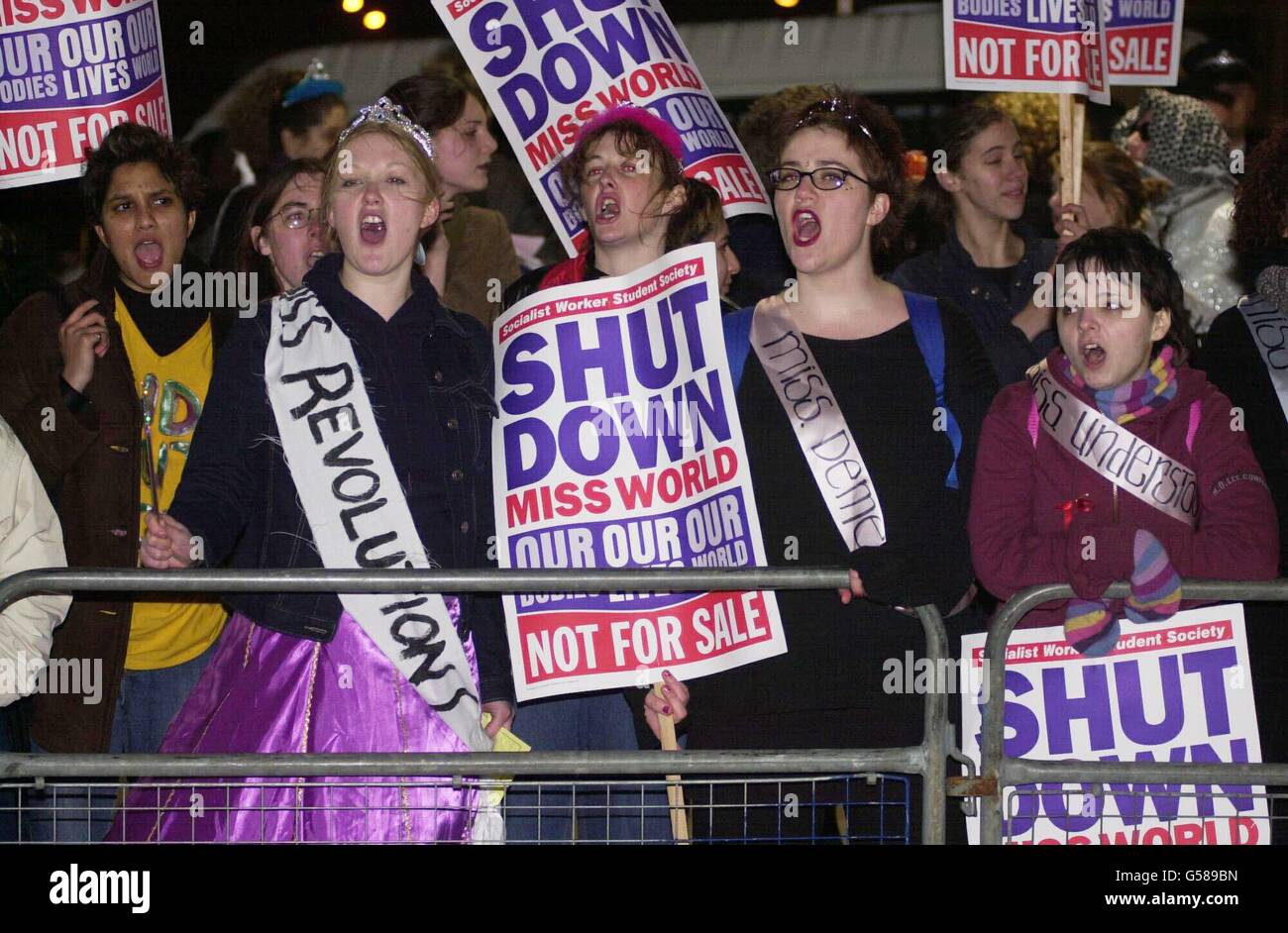 Anti-Miss World 2000 Protest Stock Photo - Alamy