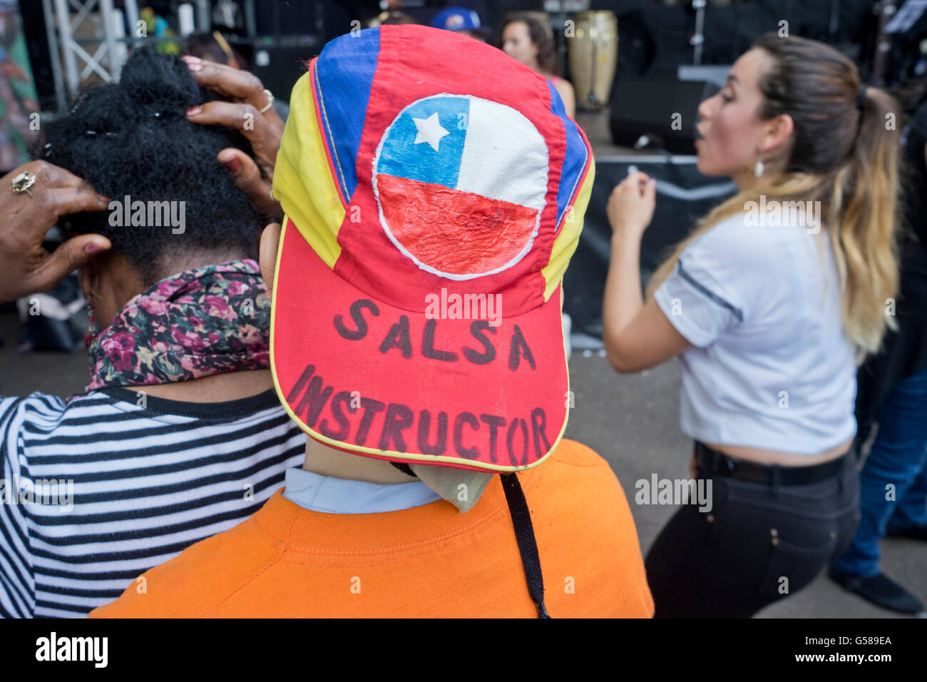 Salsa dancers in a street carnival. London. UK Stock Photo - Alamy