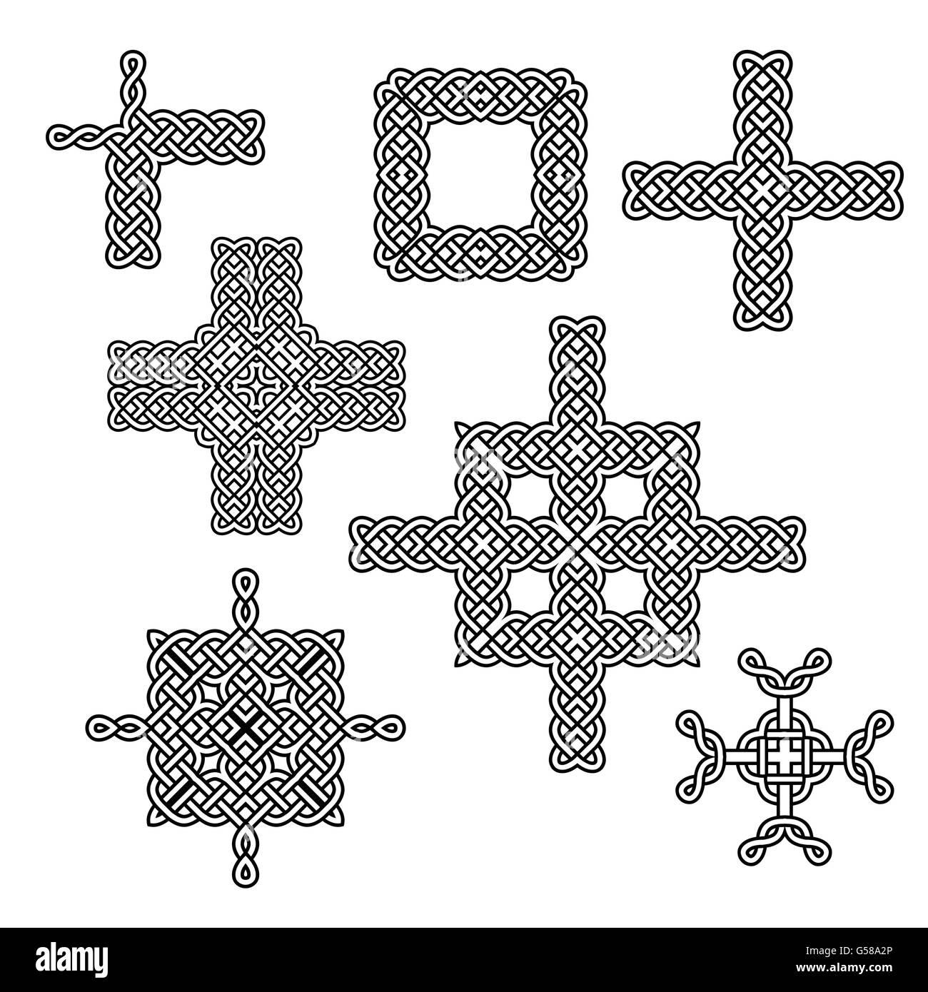 celtic knot elements borders and crosses vector set Stock Vector Image & Art - Alamy