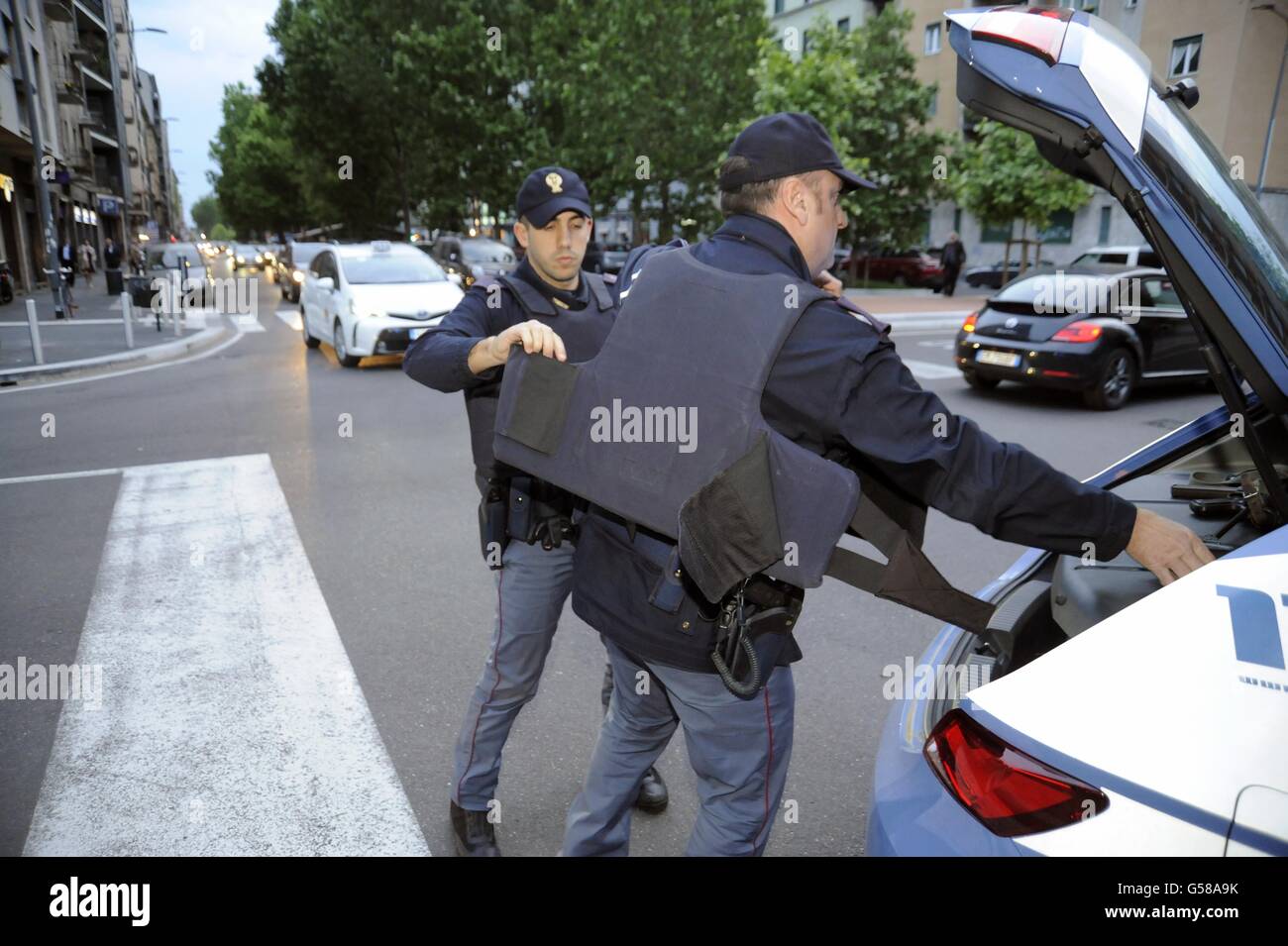 Milan (Italy), joint exercise of the police and security forces in the ...