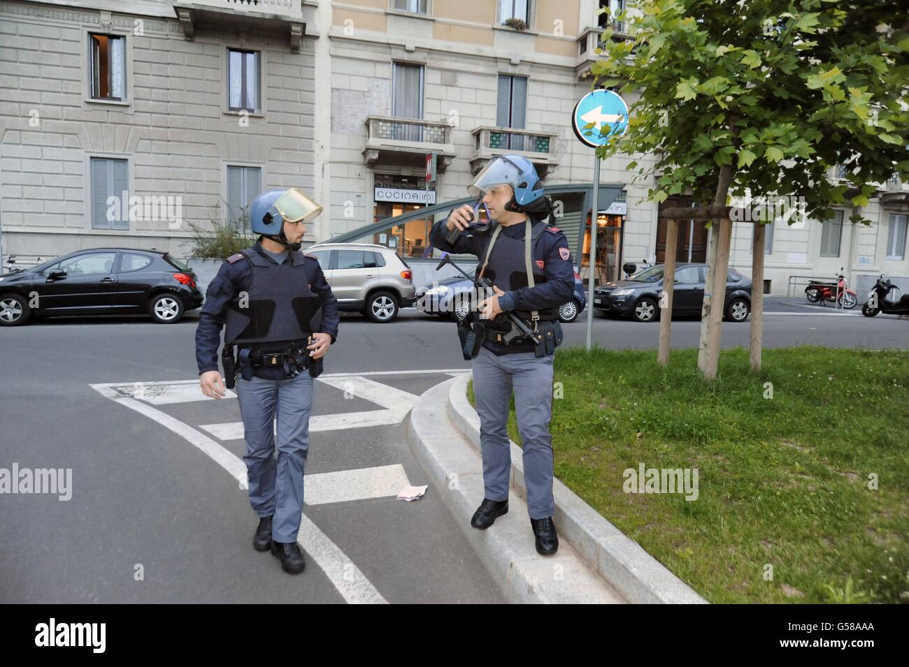 Milan (Italy), joint exercise of the police and security forces in the ...