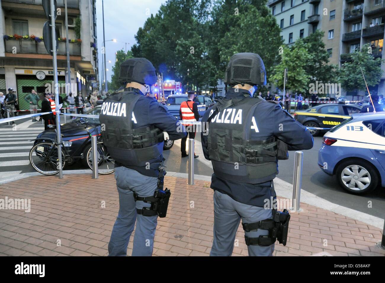 Milan (Italy), joint exercise of the police and security forces in the ...