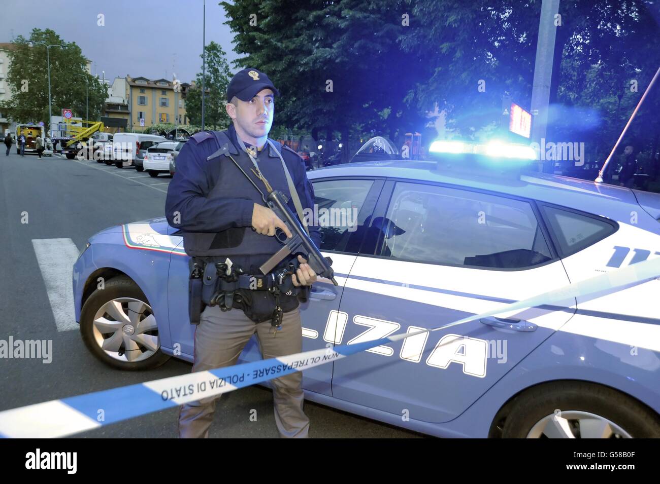Milan (Italy), joint exercise of the police and security forces in the ...