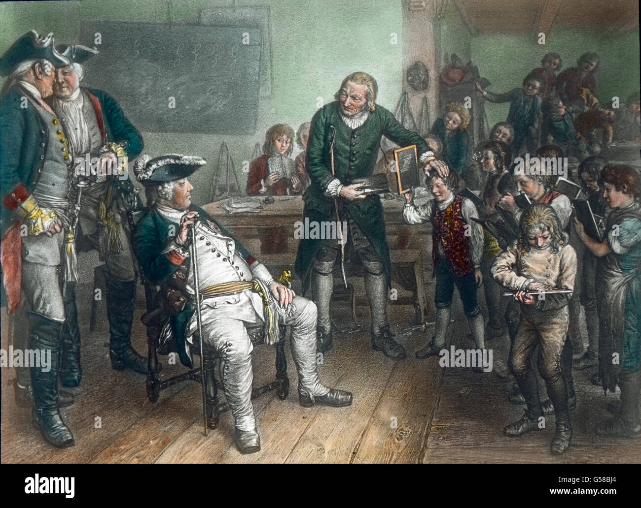 Friedrich Wilhelm I. in der Volksschule. Germany, Prussia, monarchy ...