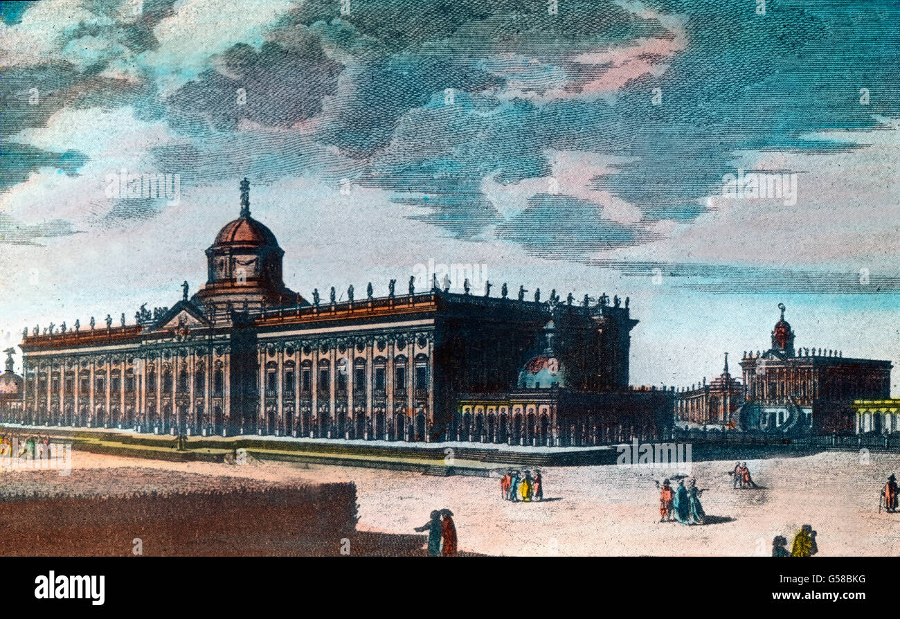 Das neue Palais an der Westseite des Schlosses Sanssouci in Potsdam bei ...