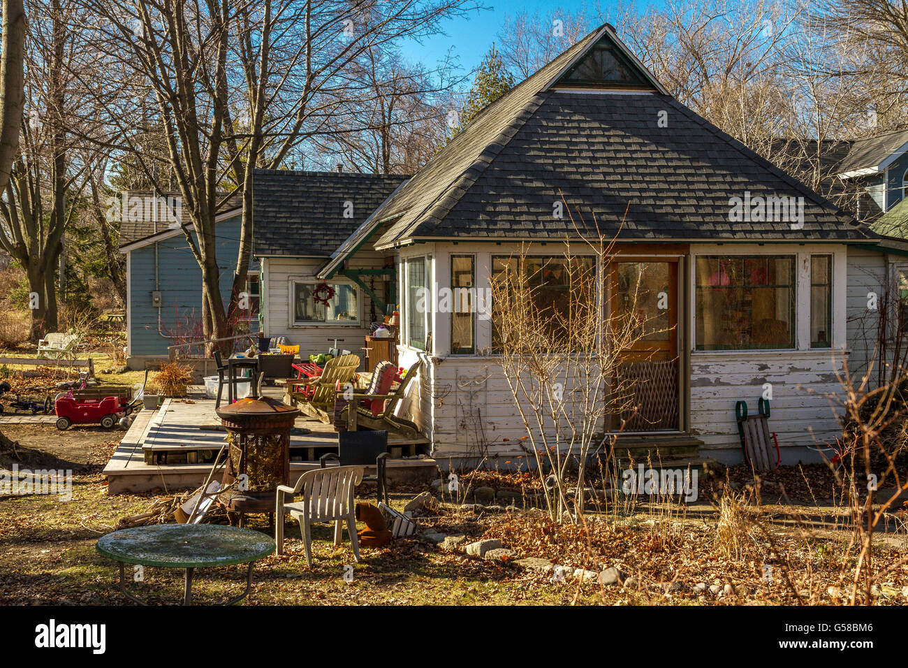A rustic house on Centre Island, one of a of a small group of Islands ...
