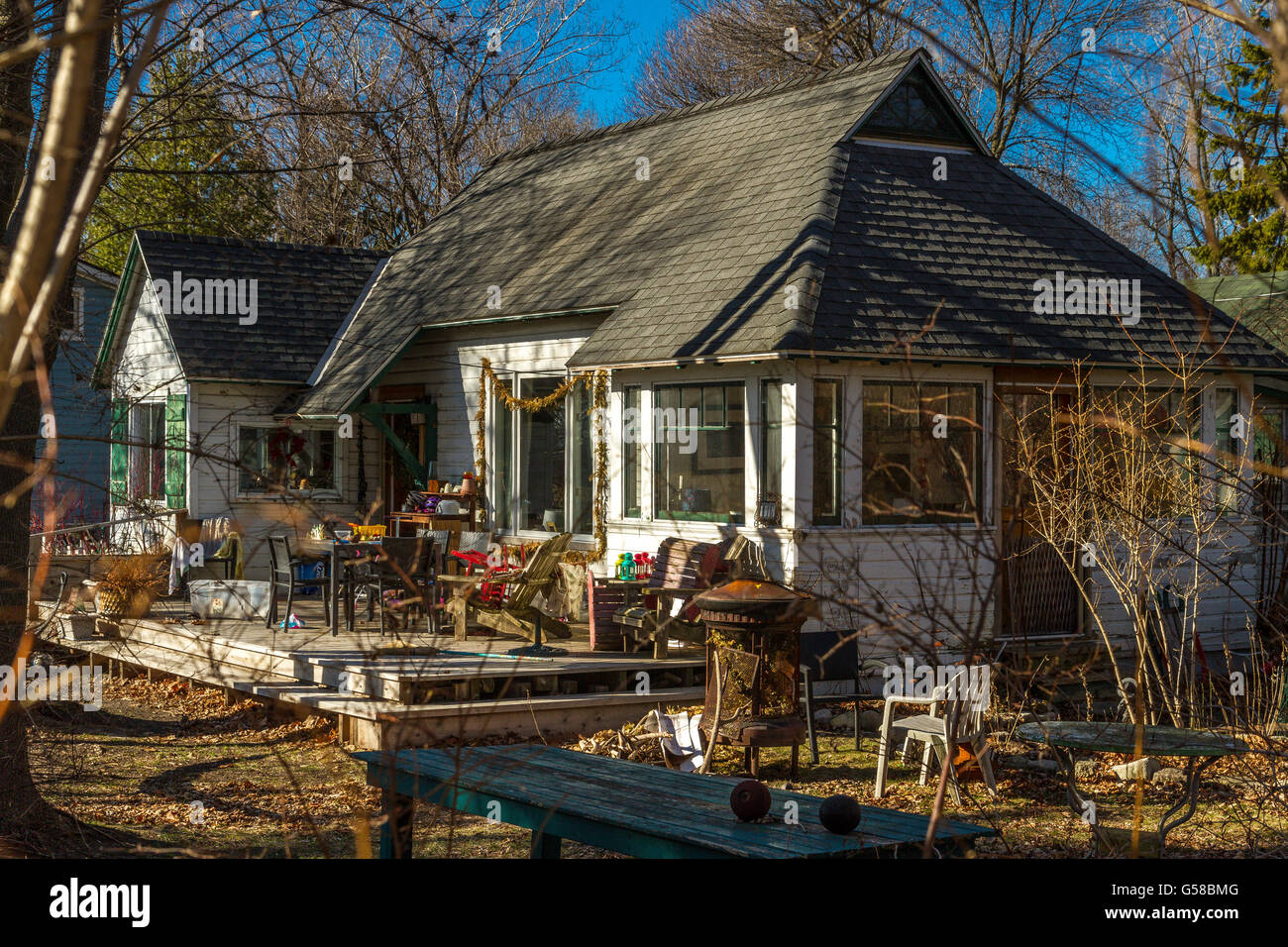 A rustic house on Centre Island, one of a of a small group of Islands ...