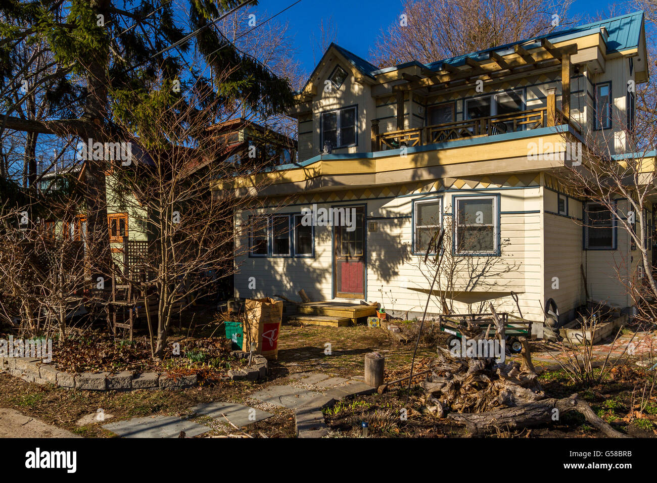 A rustic house on Centre Island, one of a of a small group of Islands ...