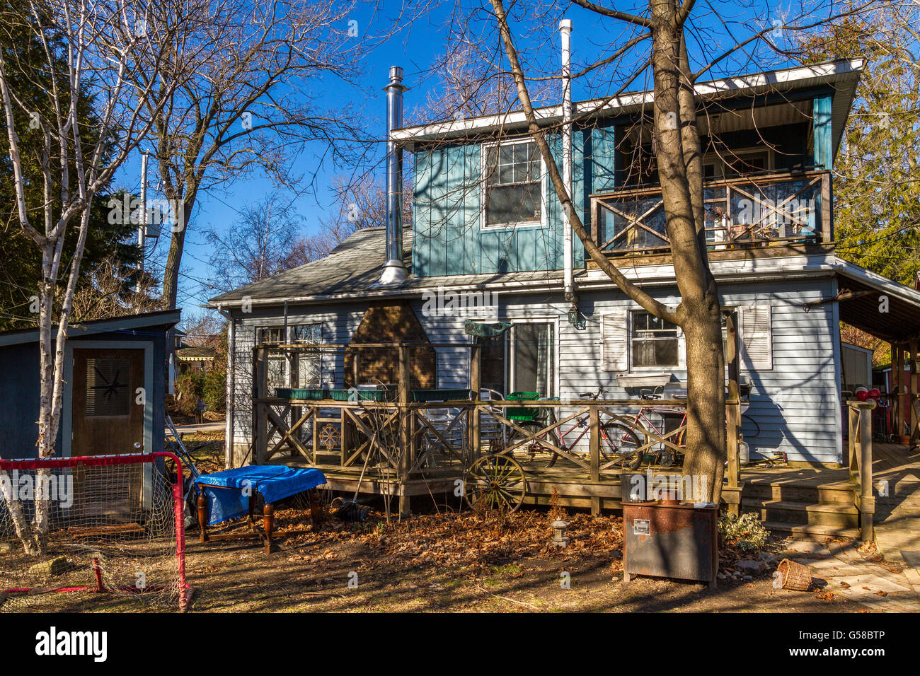A rustic house on Centre Island, one of a of a small group of Islands ...