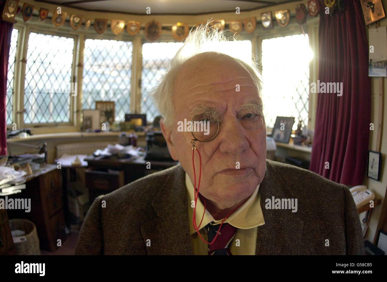 Astronomer Patrick Moore, aged 77, who has been given a knighthood in ...