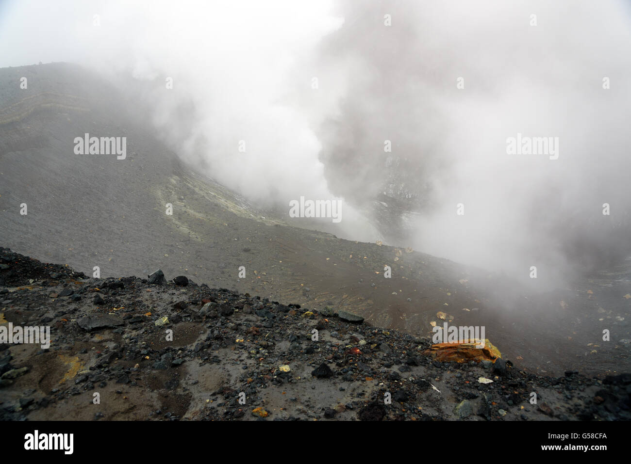 Tompaluan crater Lokon-Empung volcano. Tomohon. North Sulawesi ...