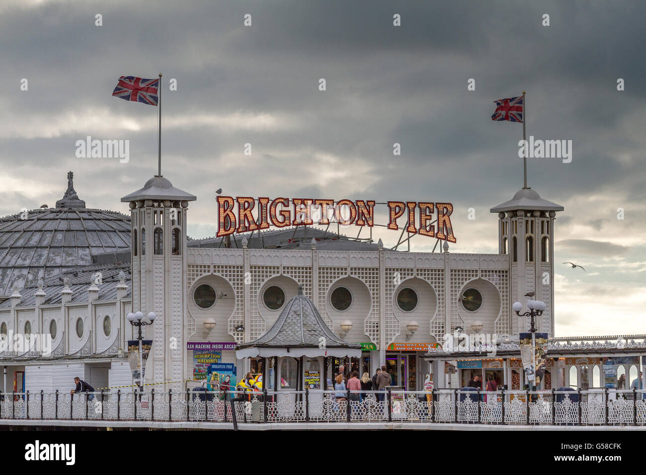 Main entrance to Brighton Palace Pier a Grade 11 listed pleasure pier ...