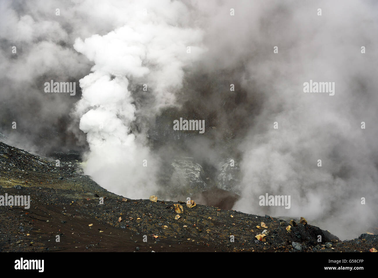 Tompaluan crater Lokon-Empung volcano. Tomohon. North Sulawesi ...