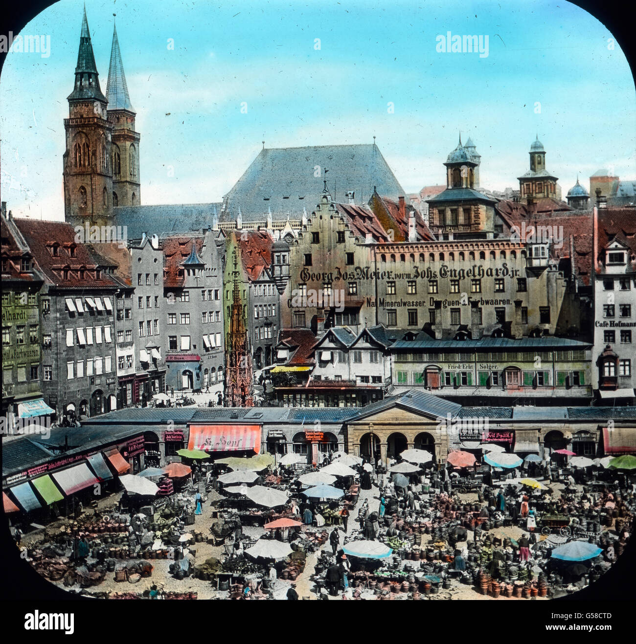 Der Marktplatz in Nürnberg. Nuremberg, Franconia, Bavaria, history ...