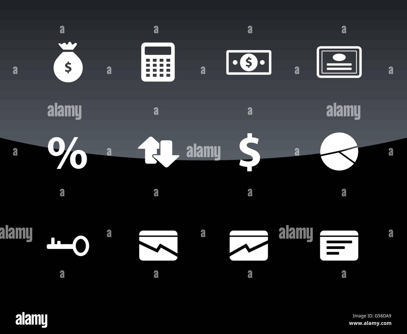 Economy icons on black background Stock Vector Image & Art - Alamy