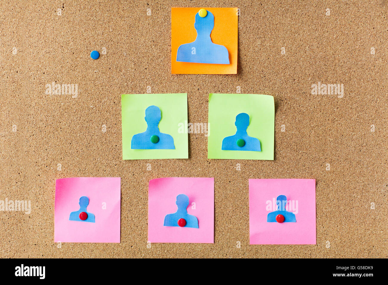 close up of paper human shapes on cork board Stock Photo - Alamy