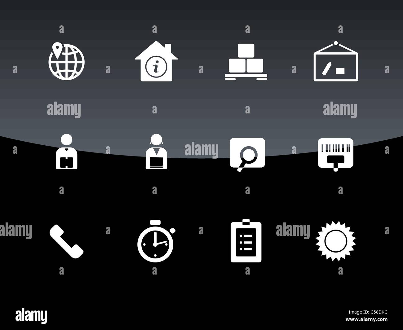 Logistics icons on black background Stock Vector Image & Art - Alamy