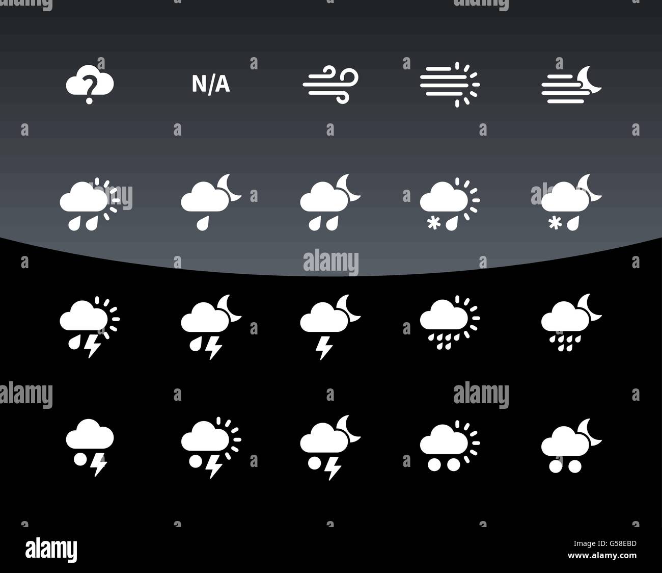 Weather icons on black background Stock Vector Image & Art - Alamy