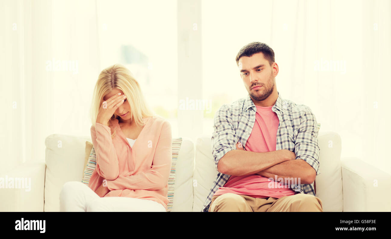unhappy couple having argument at home Stock Photo - Alamy