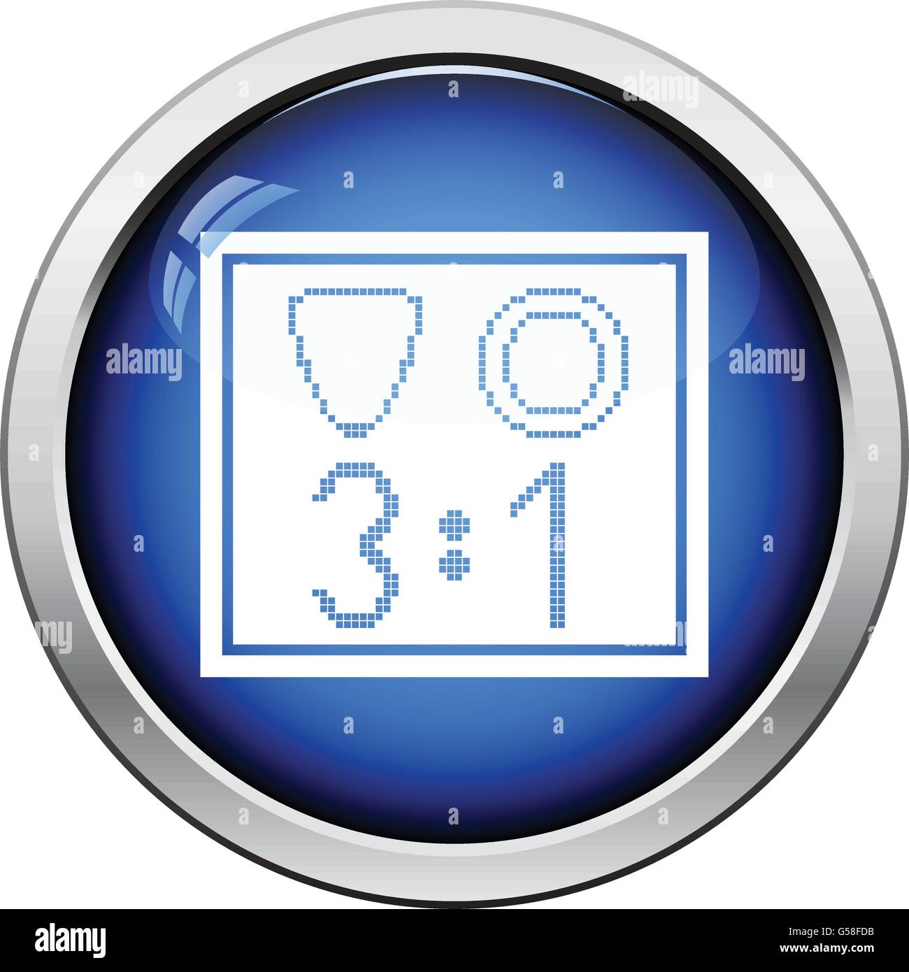 Icon of football scoreboard. Glossy button design. Vector illustration ...