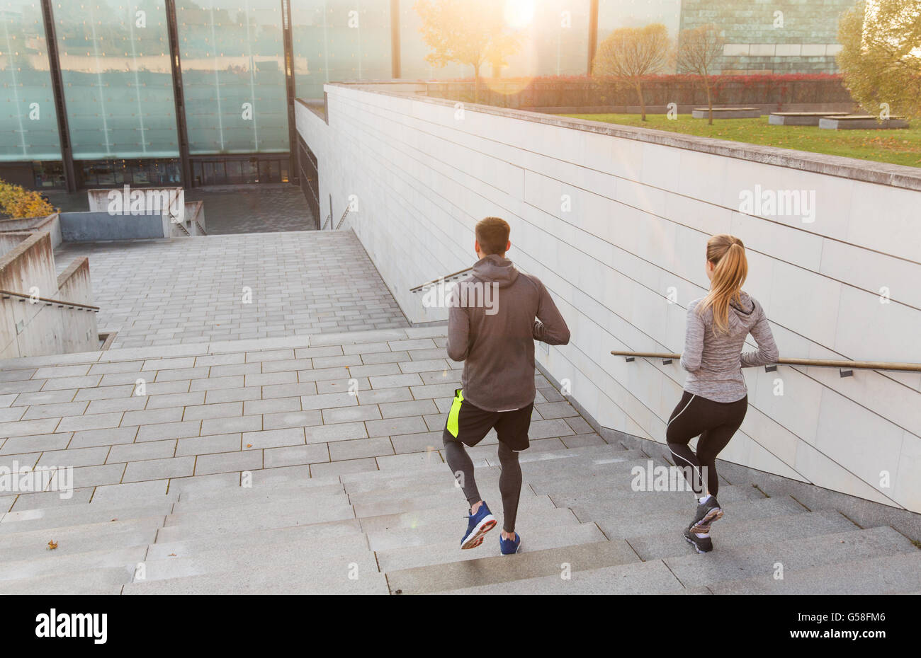 Athlete running up down stairs hi-res stock photography and images - Alamy