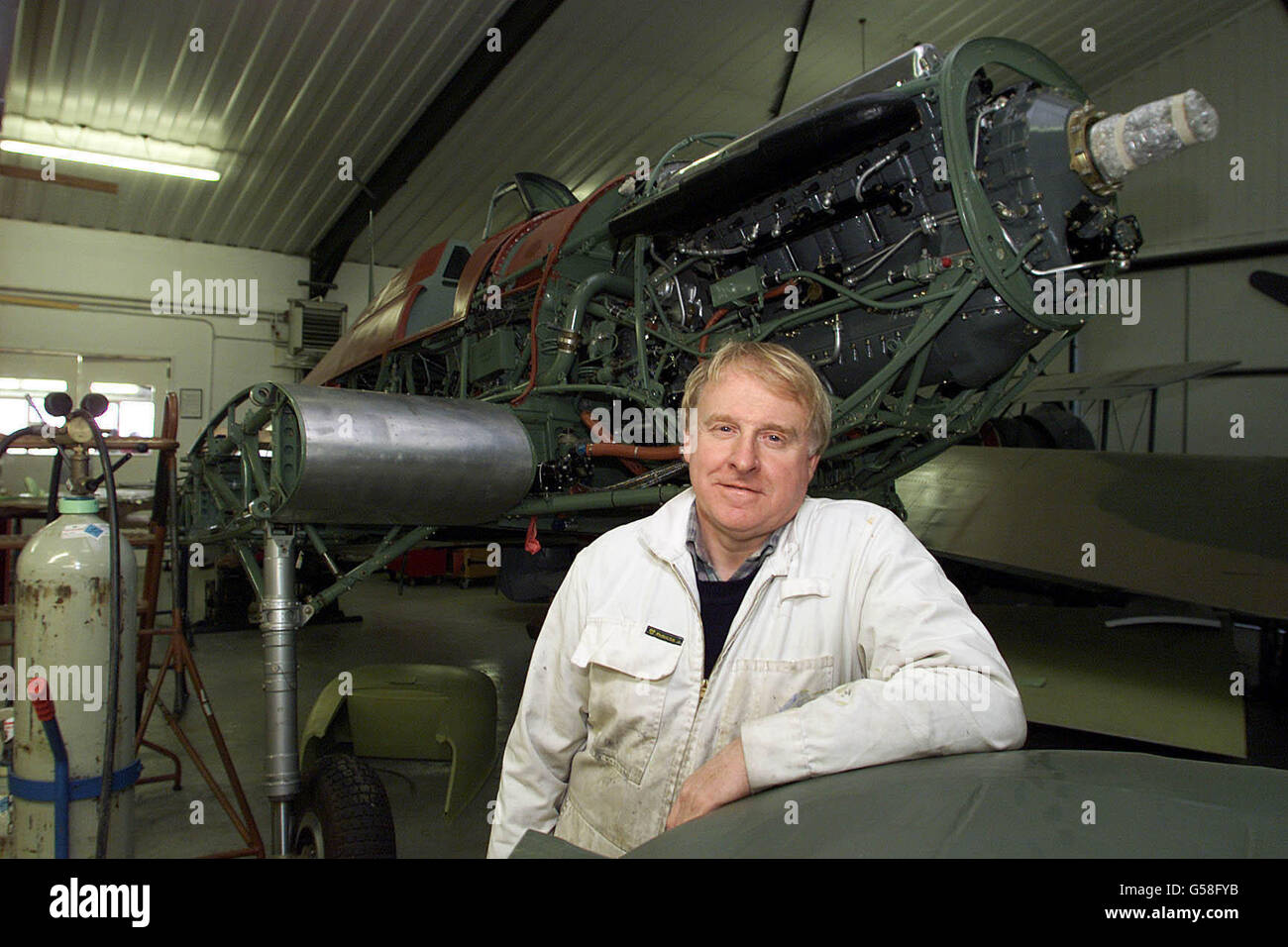 Tony Ditheridge, from Hawker Restorations, with the Hurricane fighter ...