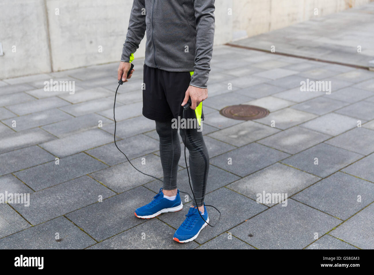 Close up young man jumping hi-res stock photography and images - Alamy