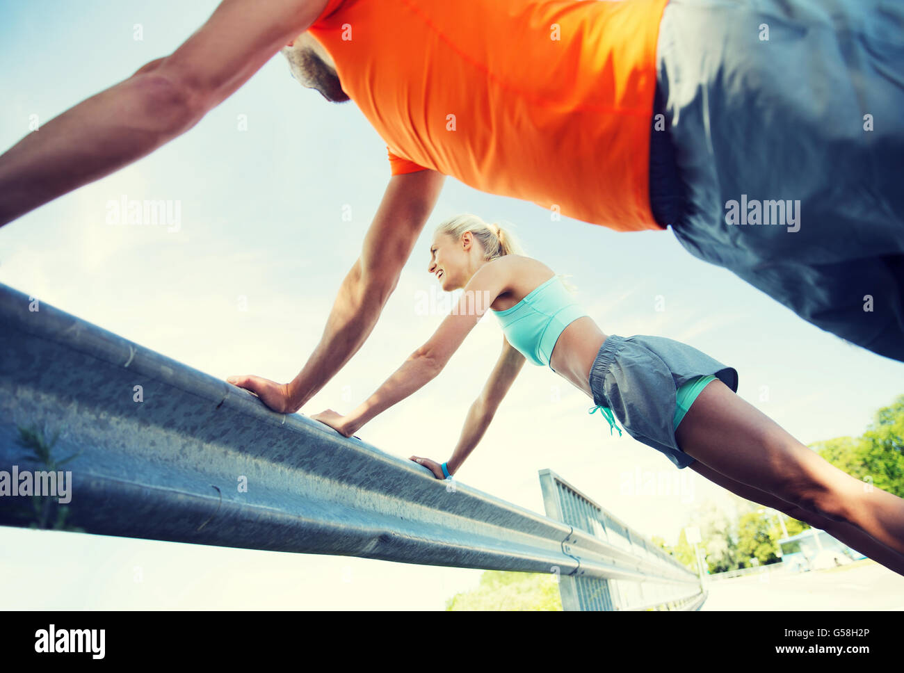 Push ups couple hi-res stock photography and images - Alamy