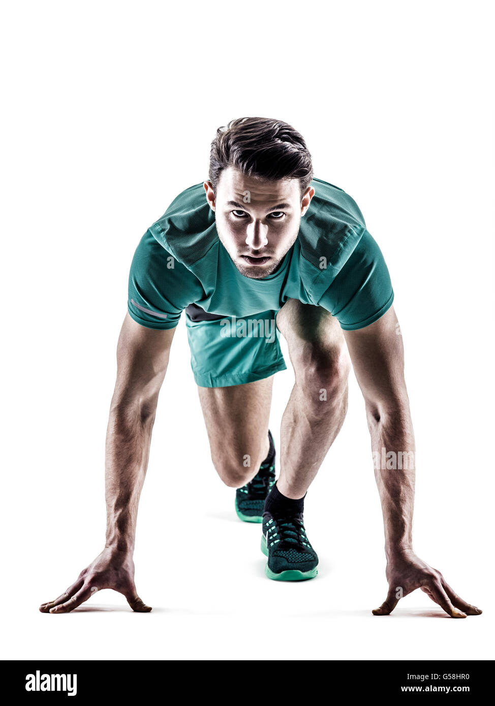 Athlete man jogging in Cut Out Stock Images & Pictures - Alamy