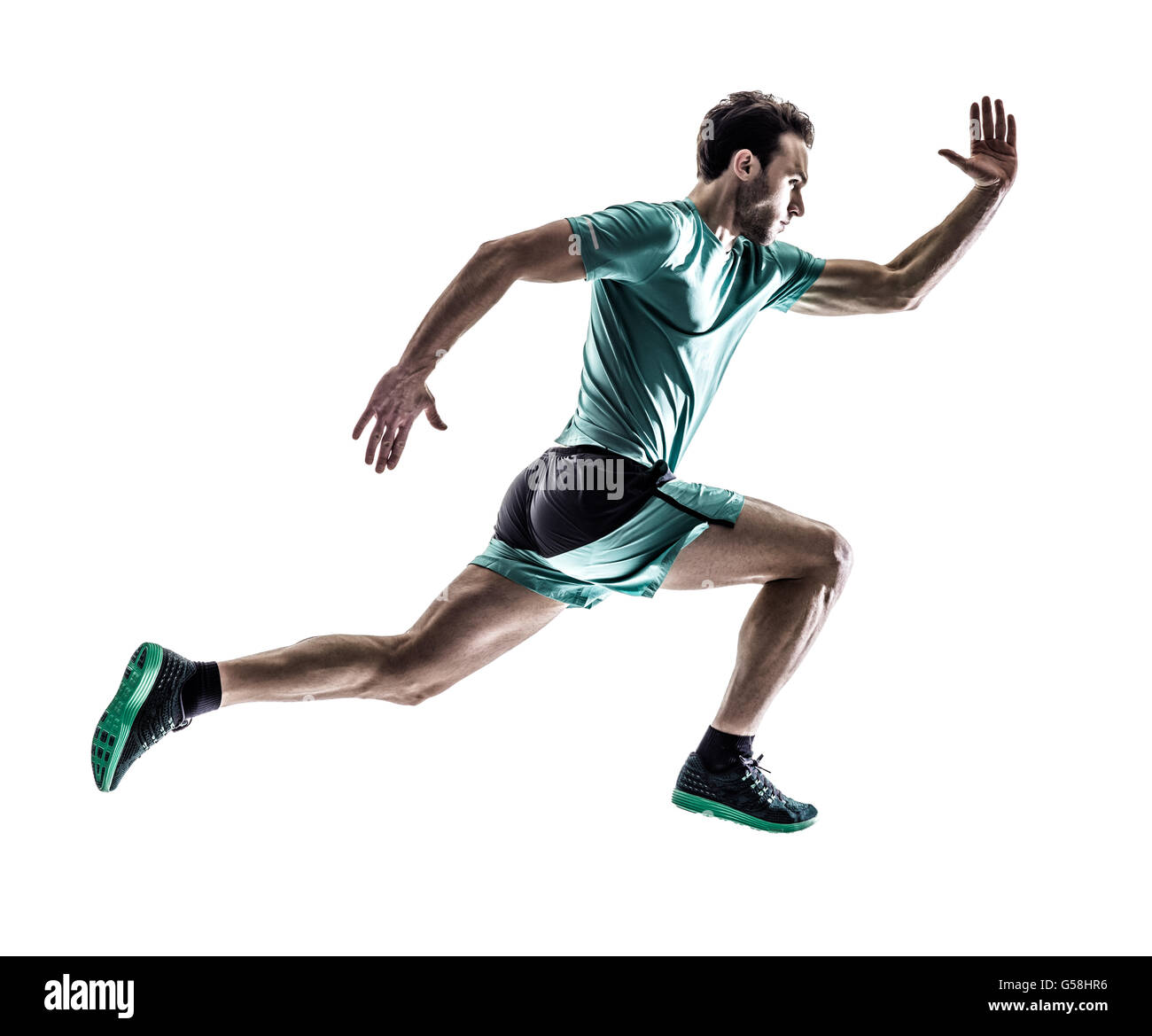 Back view young jogger Cut Out Stock Images & Pictures - Alamy