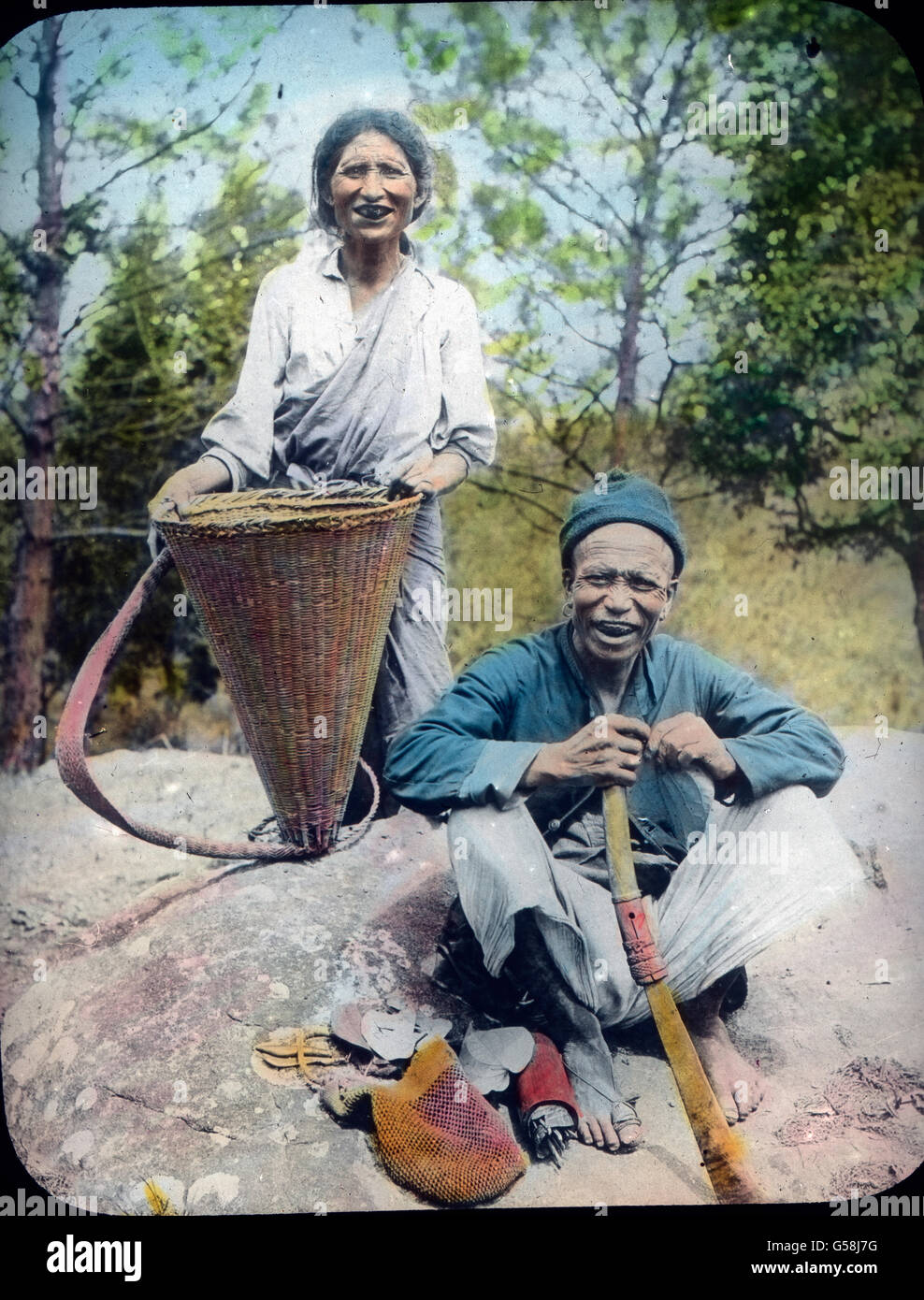 Kuli-Ehepaar. India, Asia, Indian, man, woman, couple, servant, poverty ...