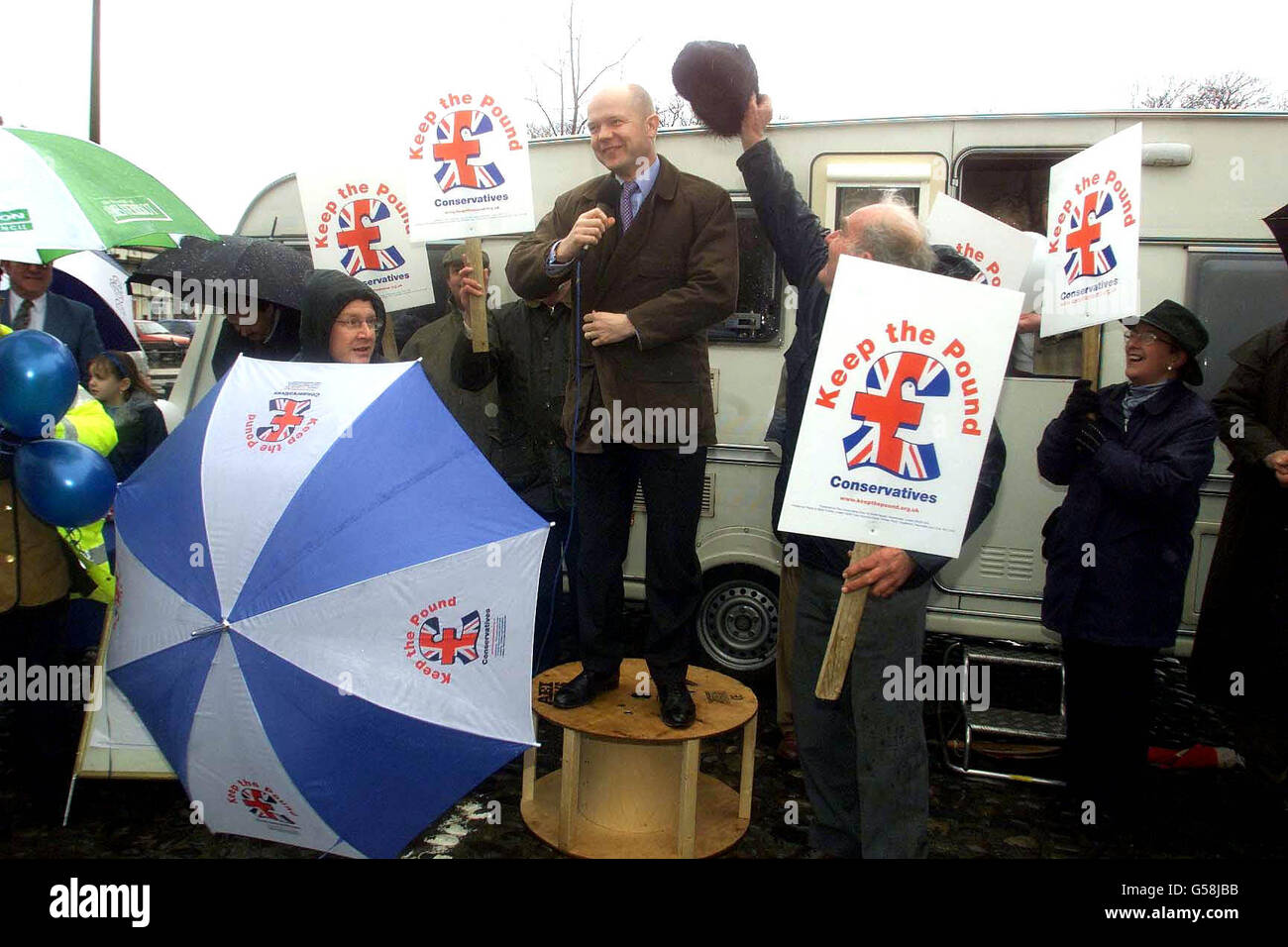 William Hague Keep the Pound Stock Photo - Alamy