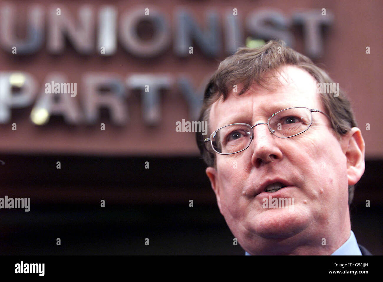 David Trimble speaking Stock Photo - Alamy