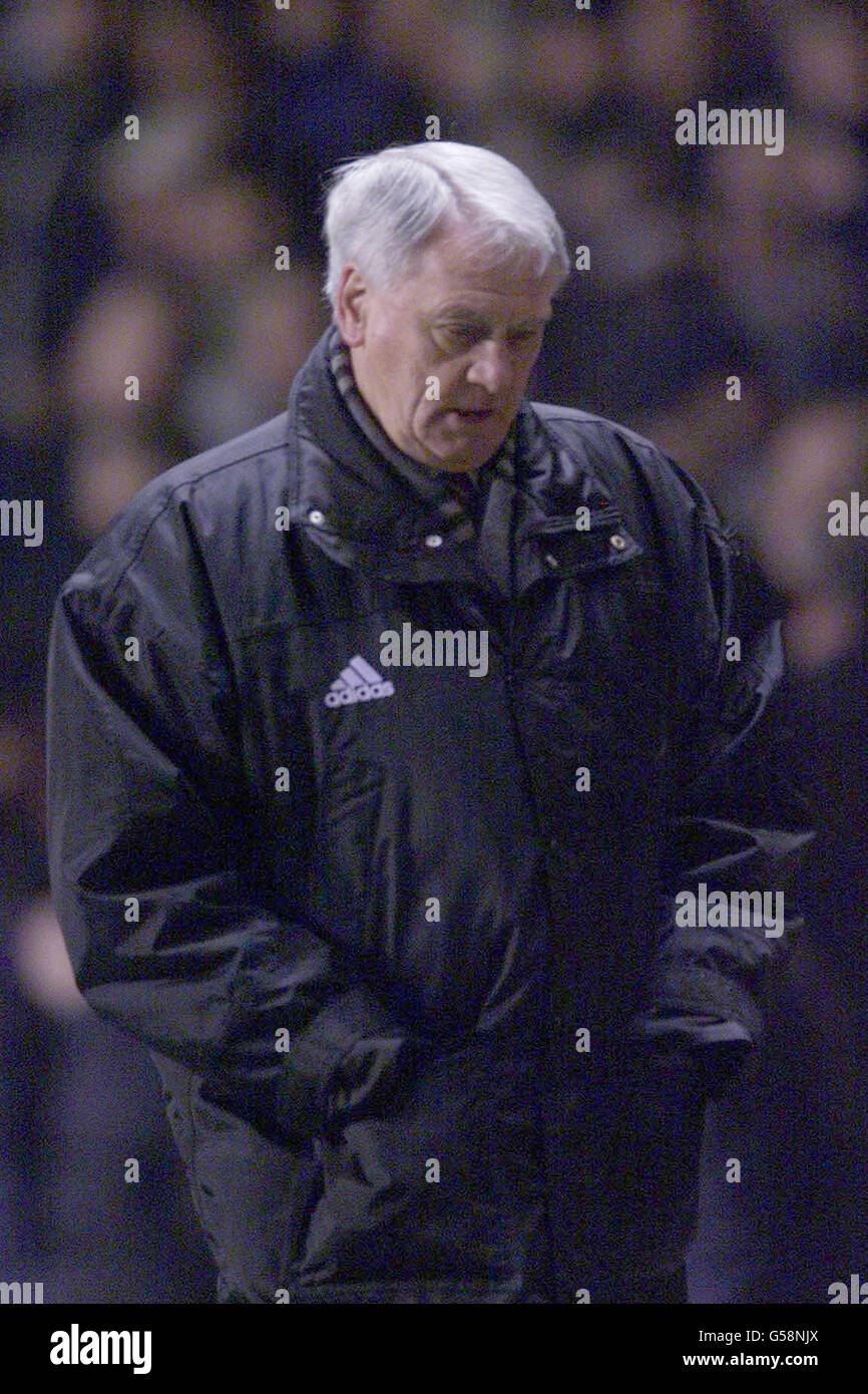 Newcastle United's Manager Bobby Robson walks off Villa Park pitch at ...