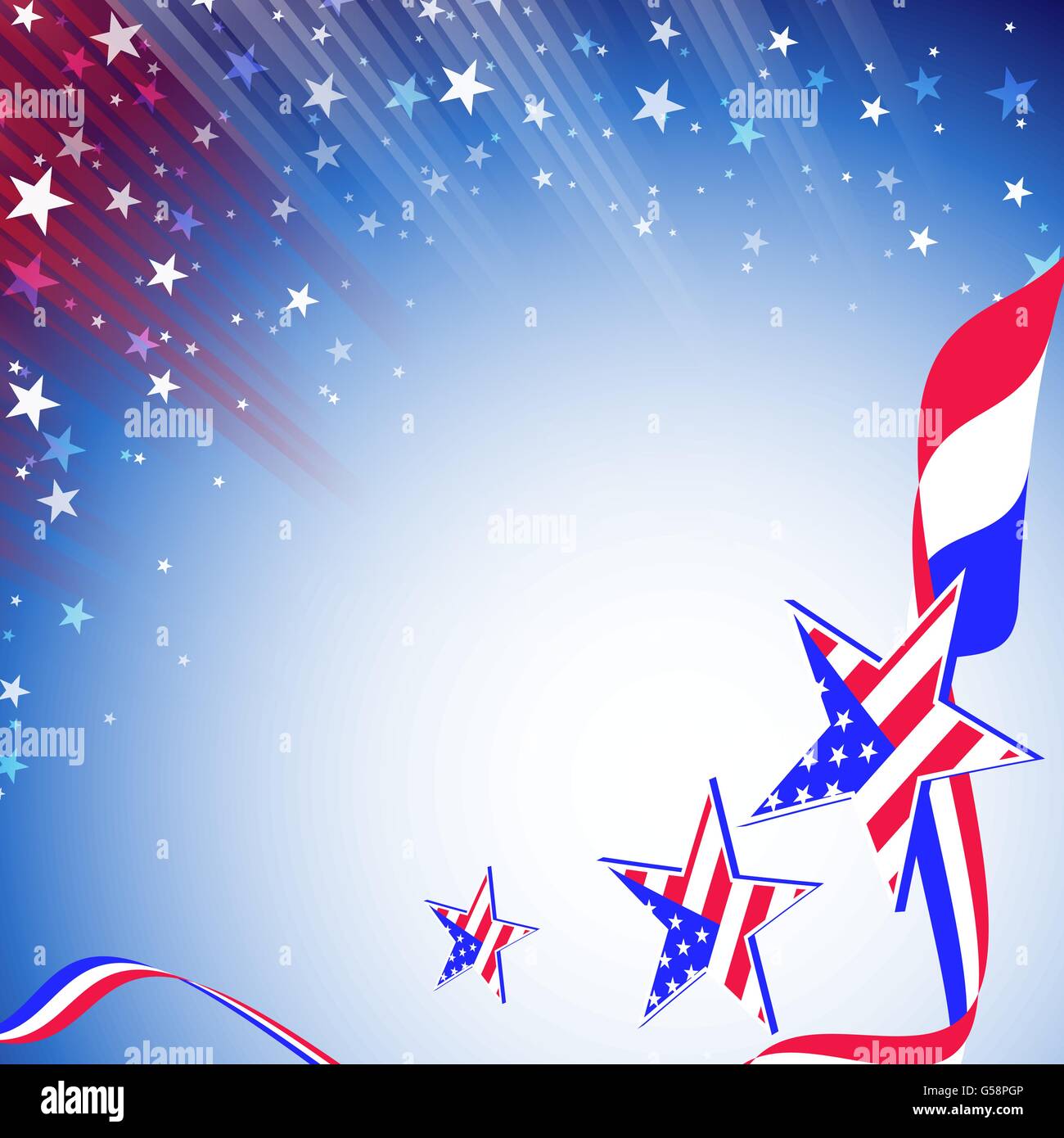 Shiny American national flag waving for Fourth of July Stock Vector ...