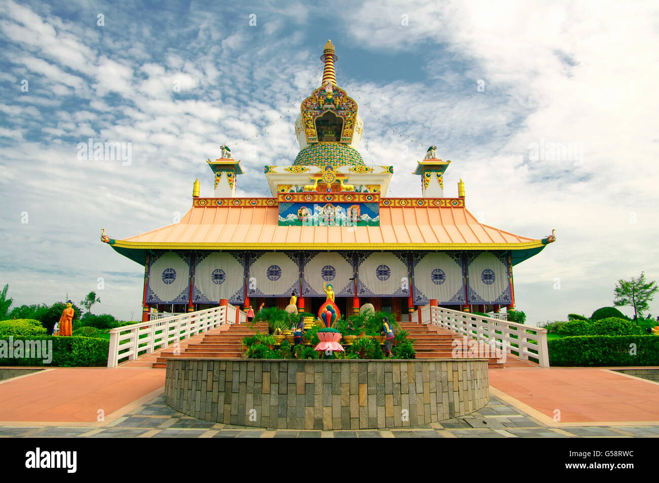 Buddhist temple in Lumbini Stock Photo - Alamy